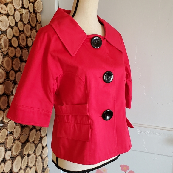 Scott Taylor | Jackets & Coats | Scott Taylor Red Retro Cropped Fitted ...